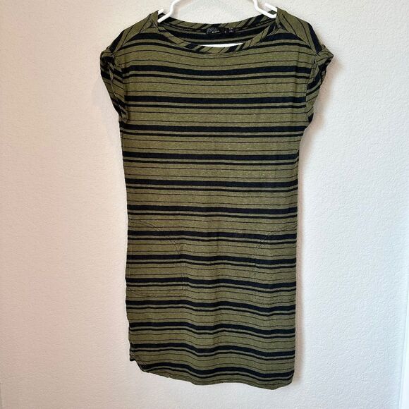 Prana | Dresses | Prana Green Black Stripe Hemporganic Cotton Tshirt ...